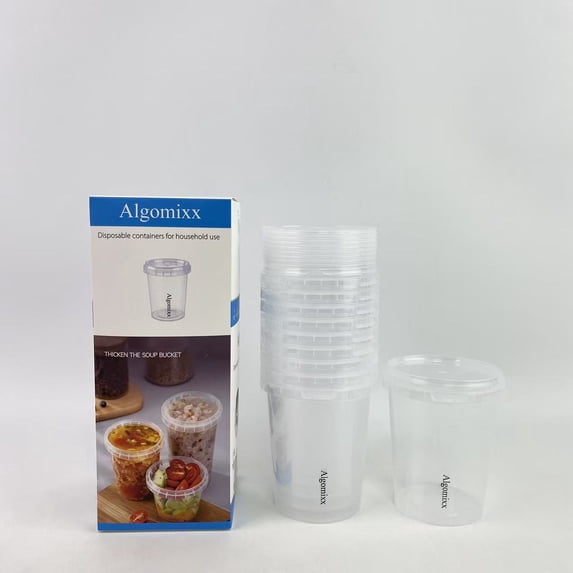 Algomixx Disposable containers for household use,32 oz Plastic Deli ...