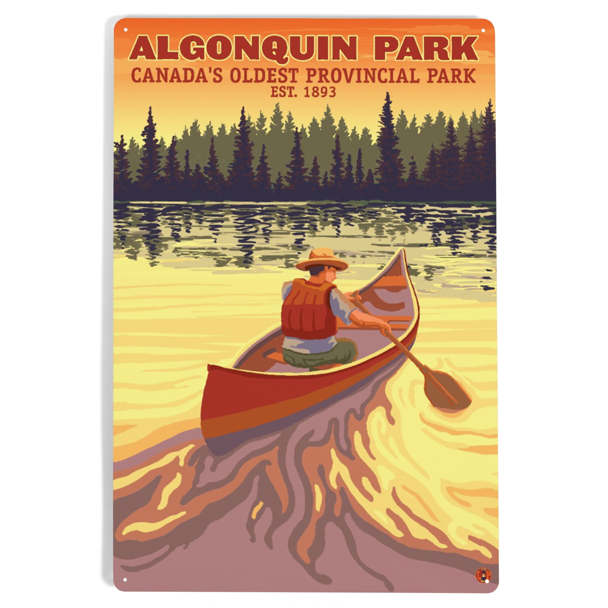Algonquin Provincial Park, Ontario, Canada, Canoe Scene (12x18 Aluminum ...