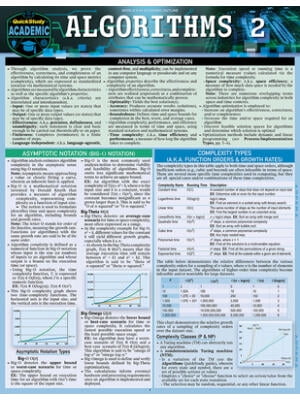 Algorithms 2: A Quickstudy Laminated Reference Guide - Walmart.com