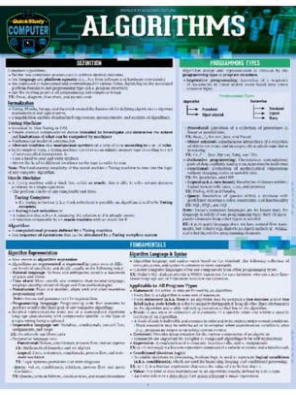 Algorithms : A Quickstudy Laminated Reference Guide - Walmart.com Algorithms : A Quickstudy Laminated Reference Guide - Walmart.com