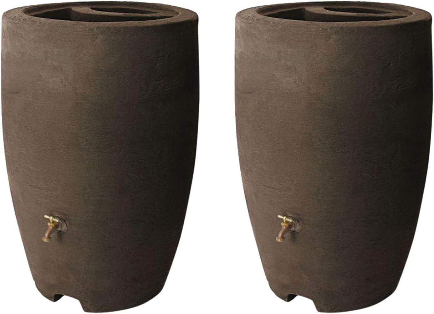 Algreen Athena 50 Gallon Plastic Outdoor Rain Barrel with Brass Spigot ...