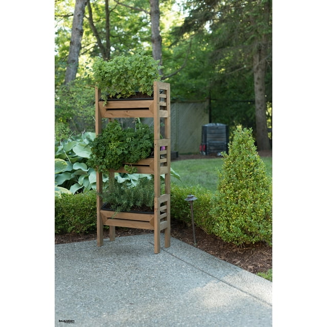 Algreen Stack'n Garden 3 Tier Stackable Wooden Indoor/Outdoor Modular ...