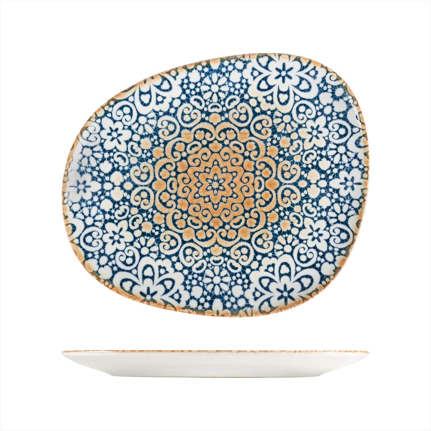 Alhambra 13" x 10.75" Organic Decorated Porcelain Plate - Walmart.com