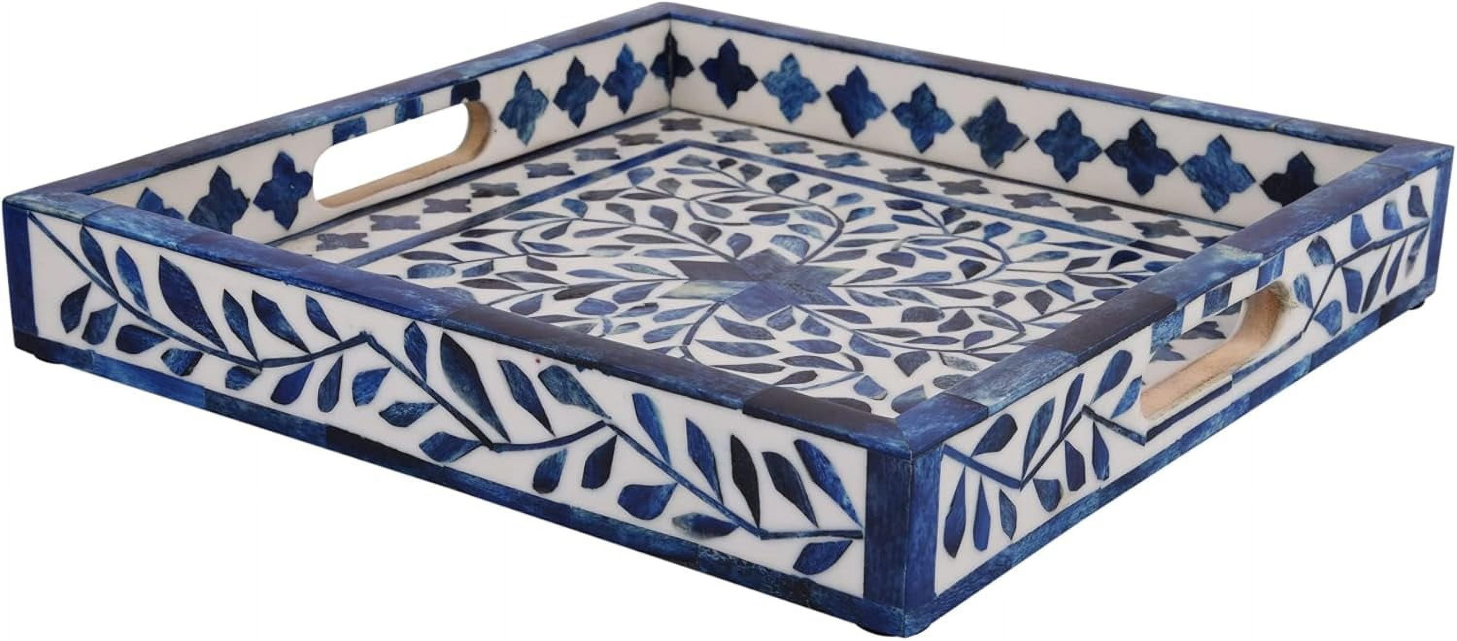 Alhambra Medio Pattern Inspired Decorative Trays 12x12 - Chic Azul ...