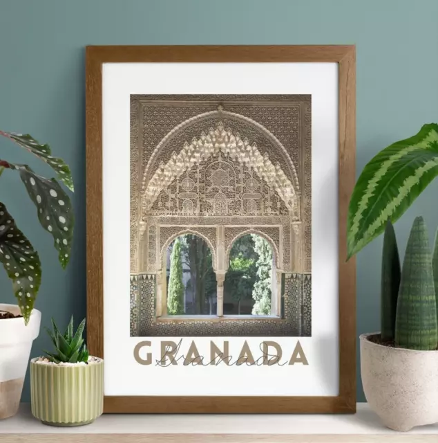 Alhambra Poster, , Spain Travel Poster, Alhambra Window Print, NO ...