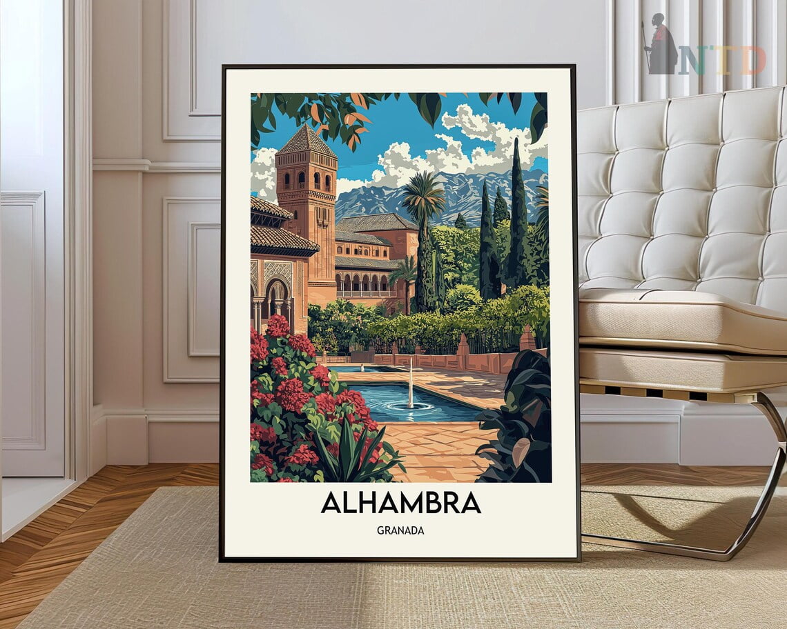 Alhambra Poster, Spain Travel Print, Spanish Decor, Europe Travel ...