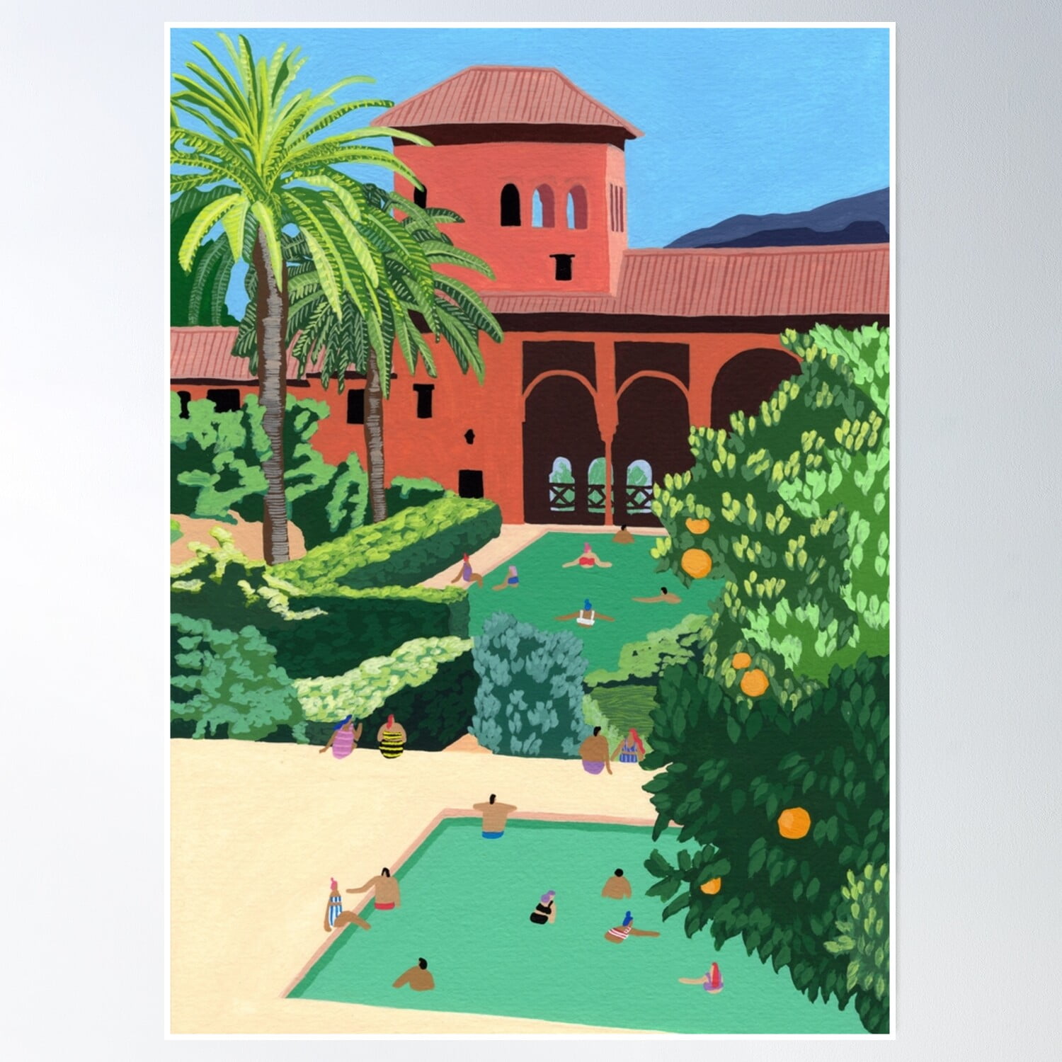 Alhambra Poster Wall Art, Modern Wall Decor, 8x12 UNFRAMED - Walmart.com