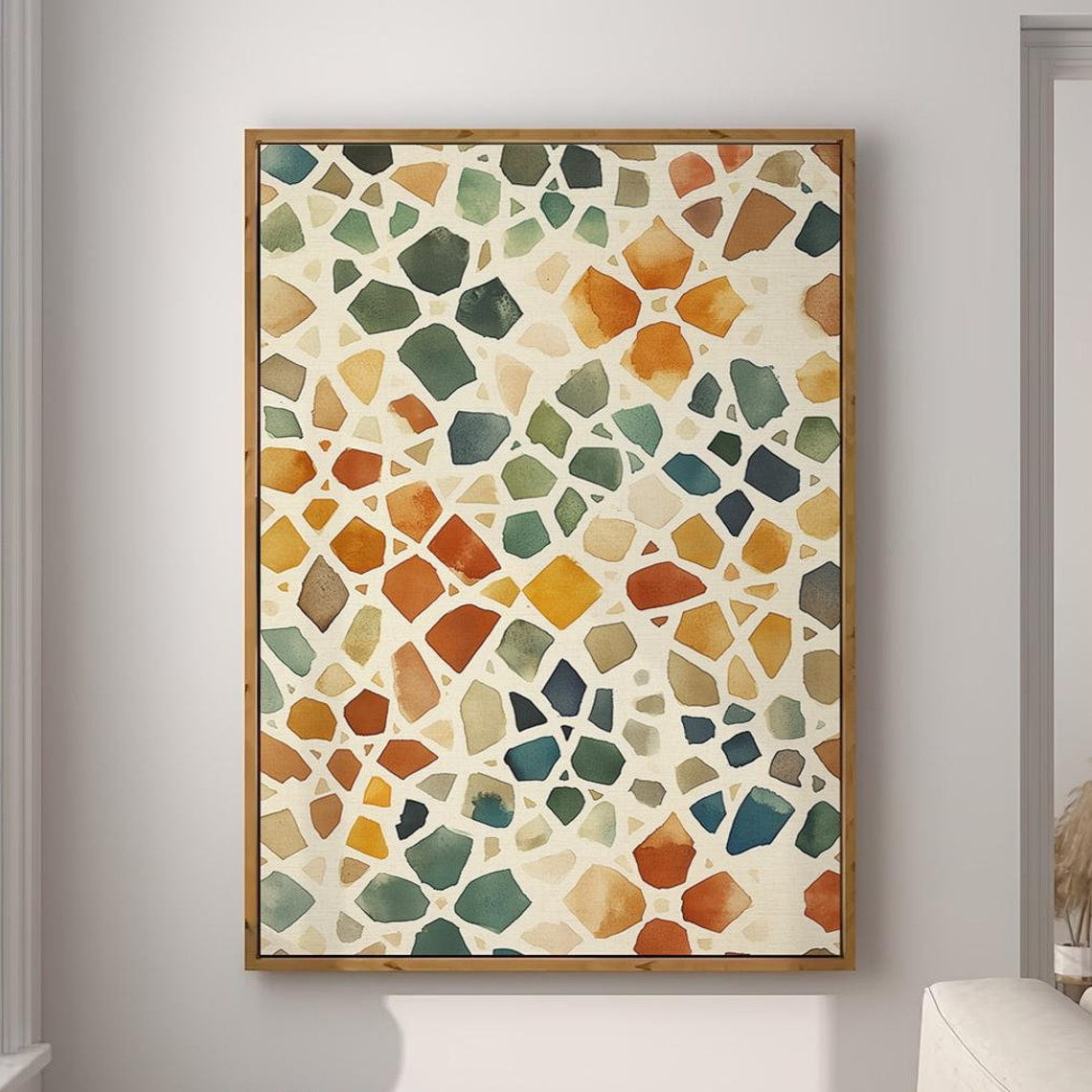 Alhambra Tile Inspired Print Islamic Mural Wall Art Muslim Andalusian ...