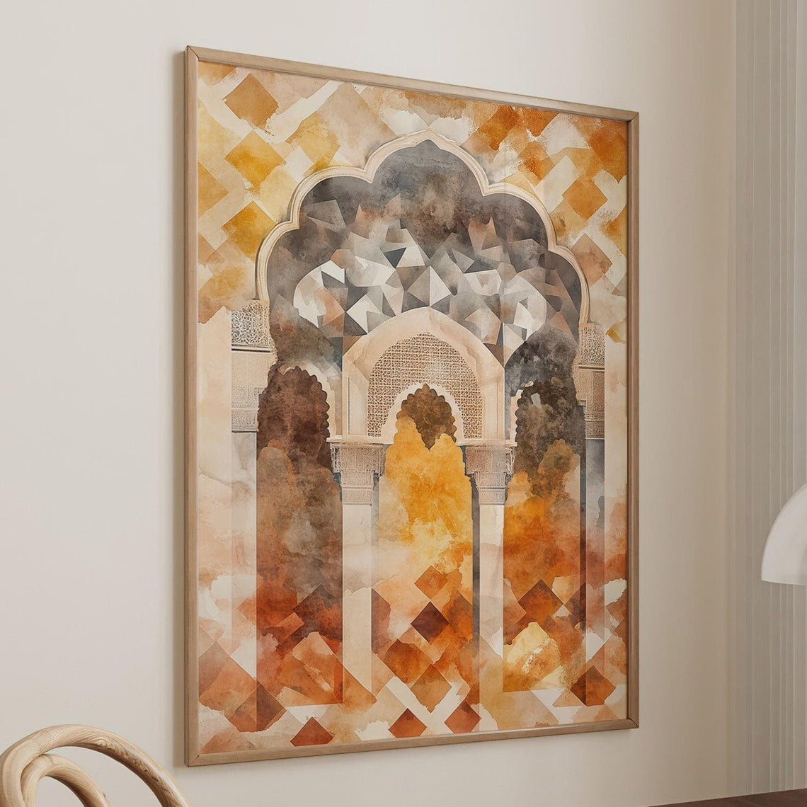 Alhambra Tile Inspired Print Islamic Mural Wall Art Muslim Andalusian ...