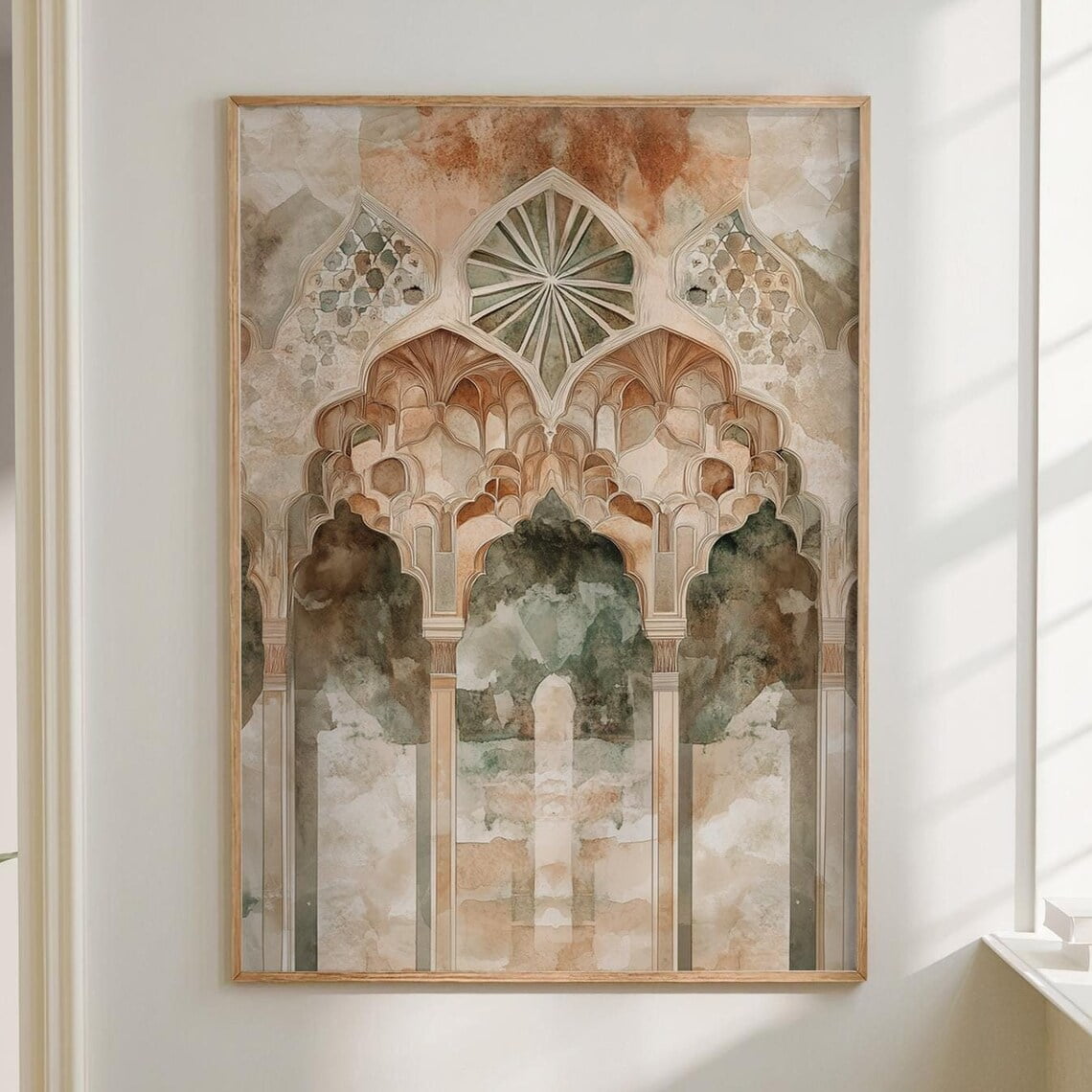 Alhambra Tile Inspired Print Islamic Mural Wall Art Muslim Andalusian ...