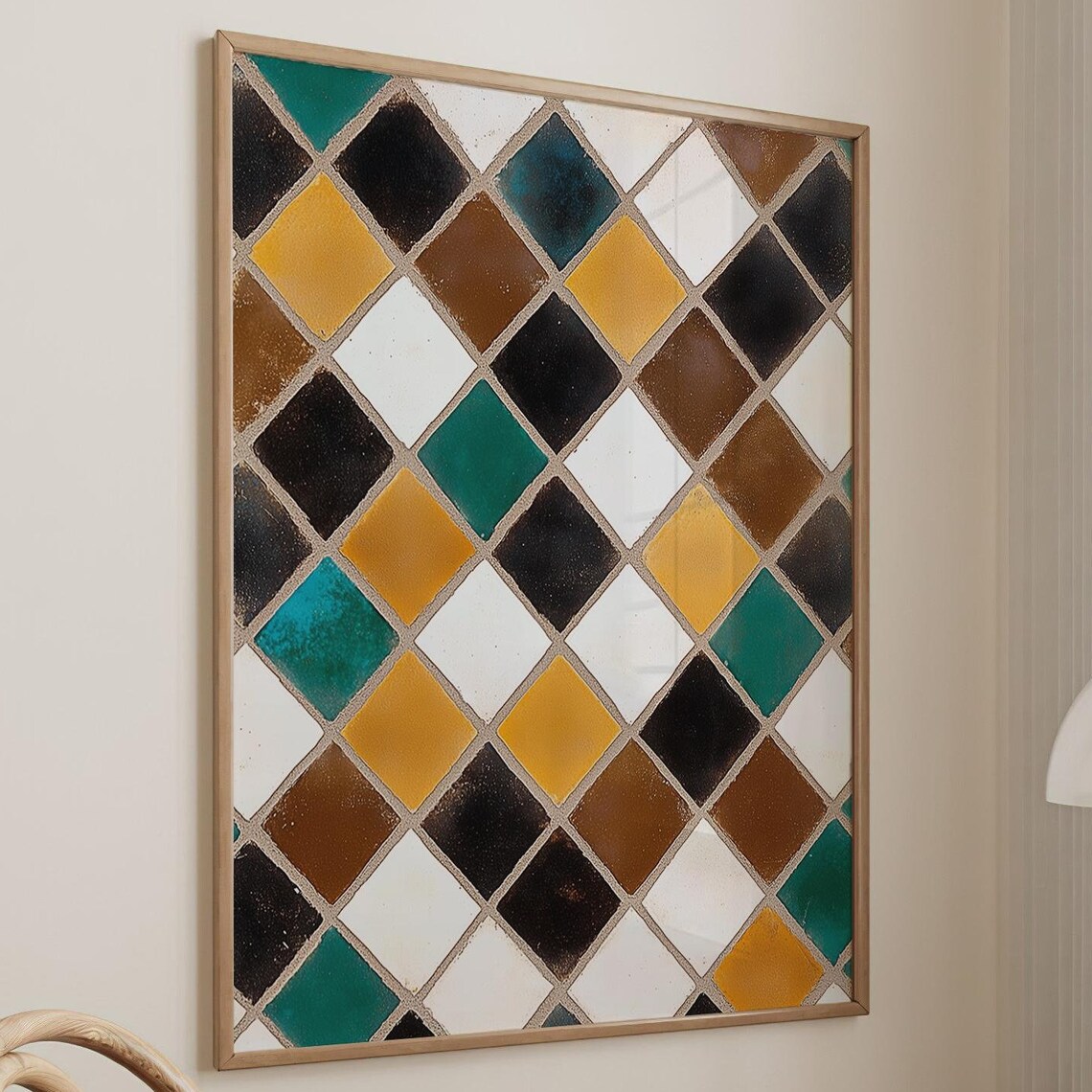 Alhambra Tile Inspired Print Islamic Mural Wall Art Muslim Andalusian ...