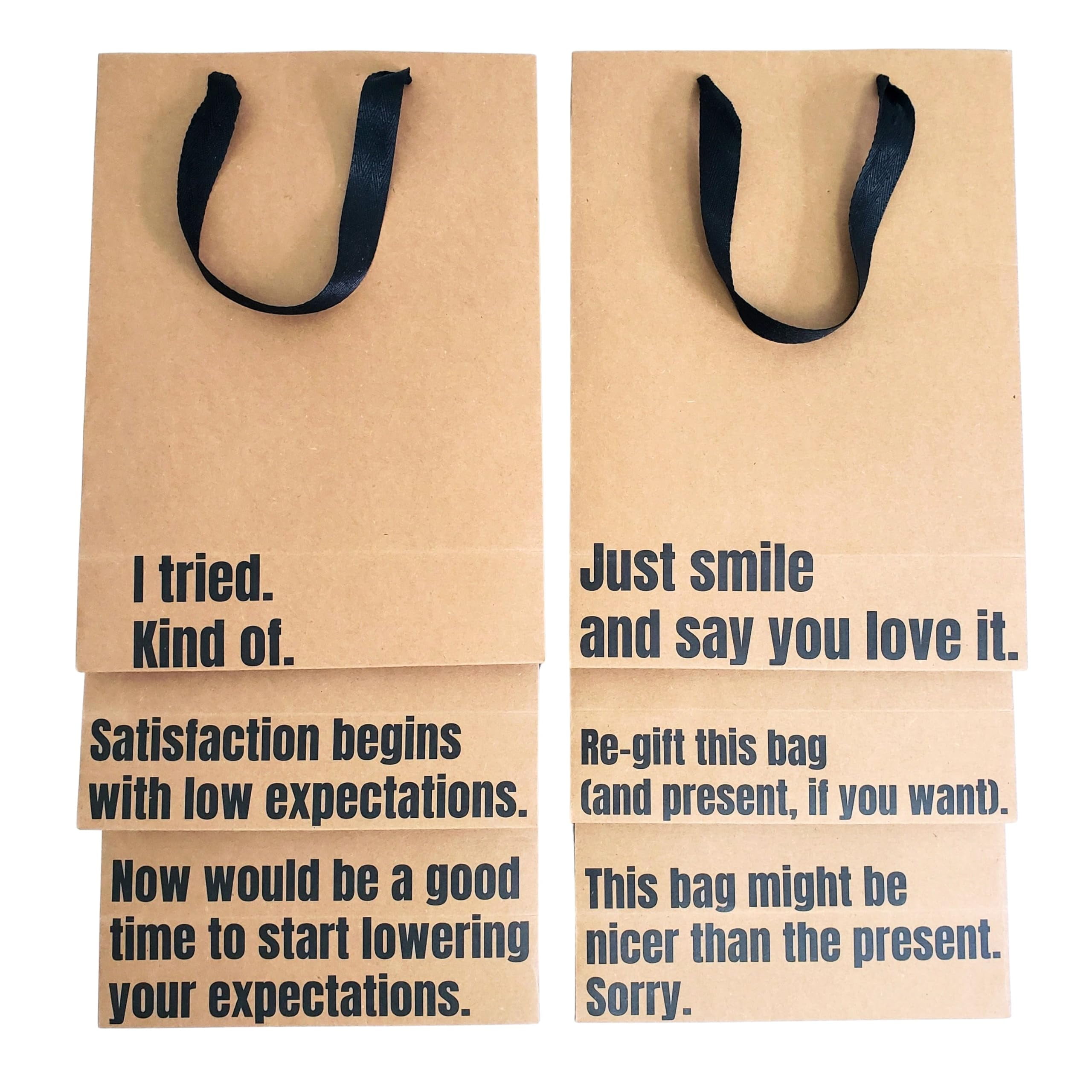 Ali & Boo Funny Gift Bags, AIS1 6 Piece Set, Medium Gift Bags with ...