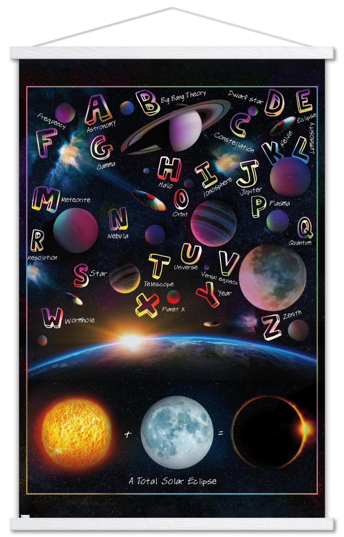 Ali Chris - The Solar System: Total Eclipse Letters Wall Poster with ...