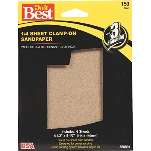 Ali Industries 1/4 Sheet Sandpaper, Paper Backing, Aluminum Oxide Grit ...