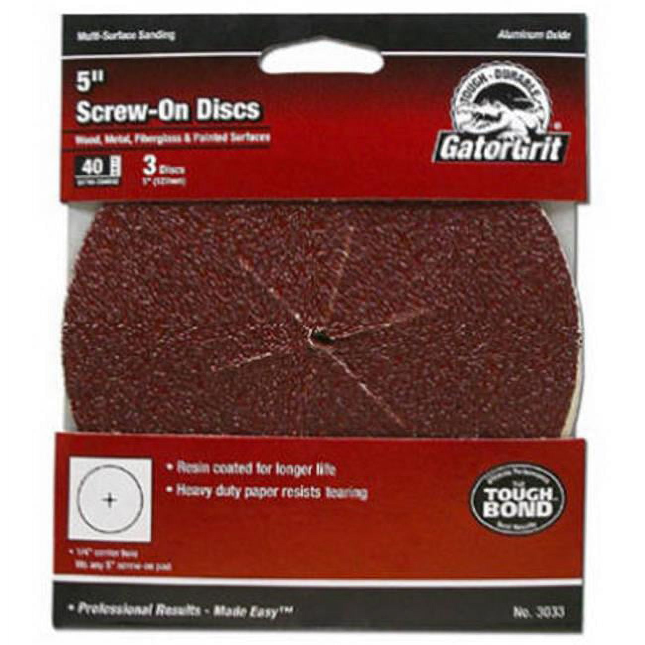 Ali Industries 3032 5 x .25 in. 60 Grit Sanding Disc- 5 Pack - Walmart.com