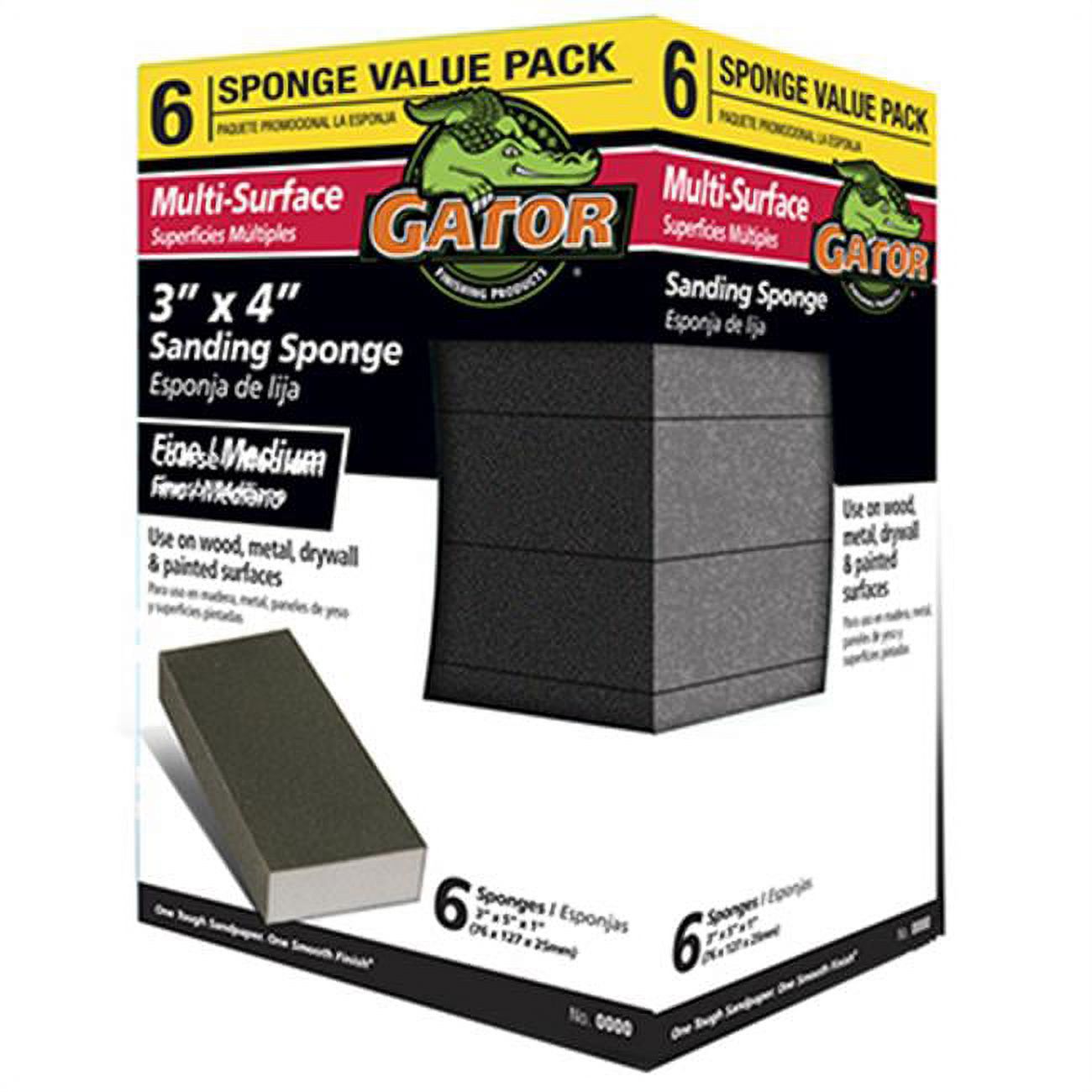 Ali Industries 4199 6pk Fine/medium Sand Sponge - Walmart.com