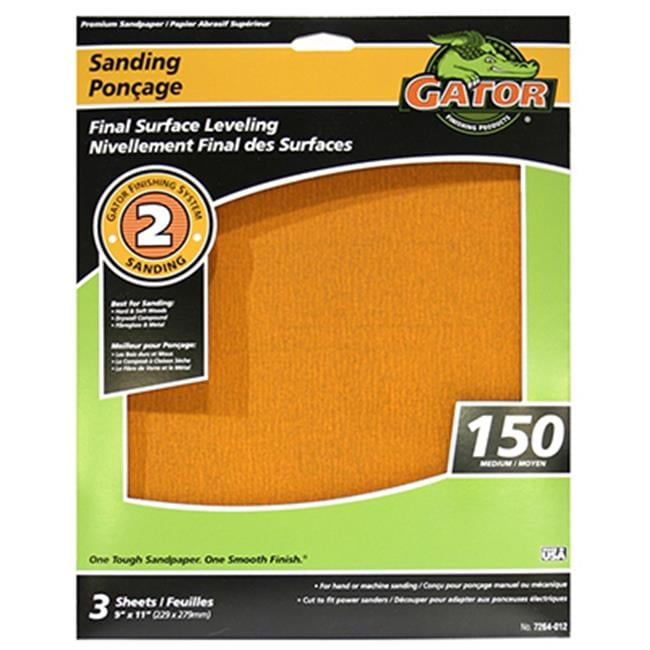 Ali Industries 7264 9 x 11 in. Sandpaper Sheet- 150 Grid - 3 Pack ...