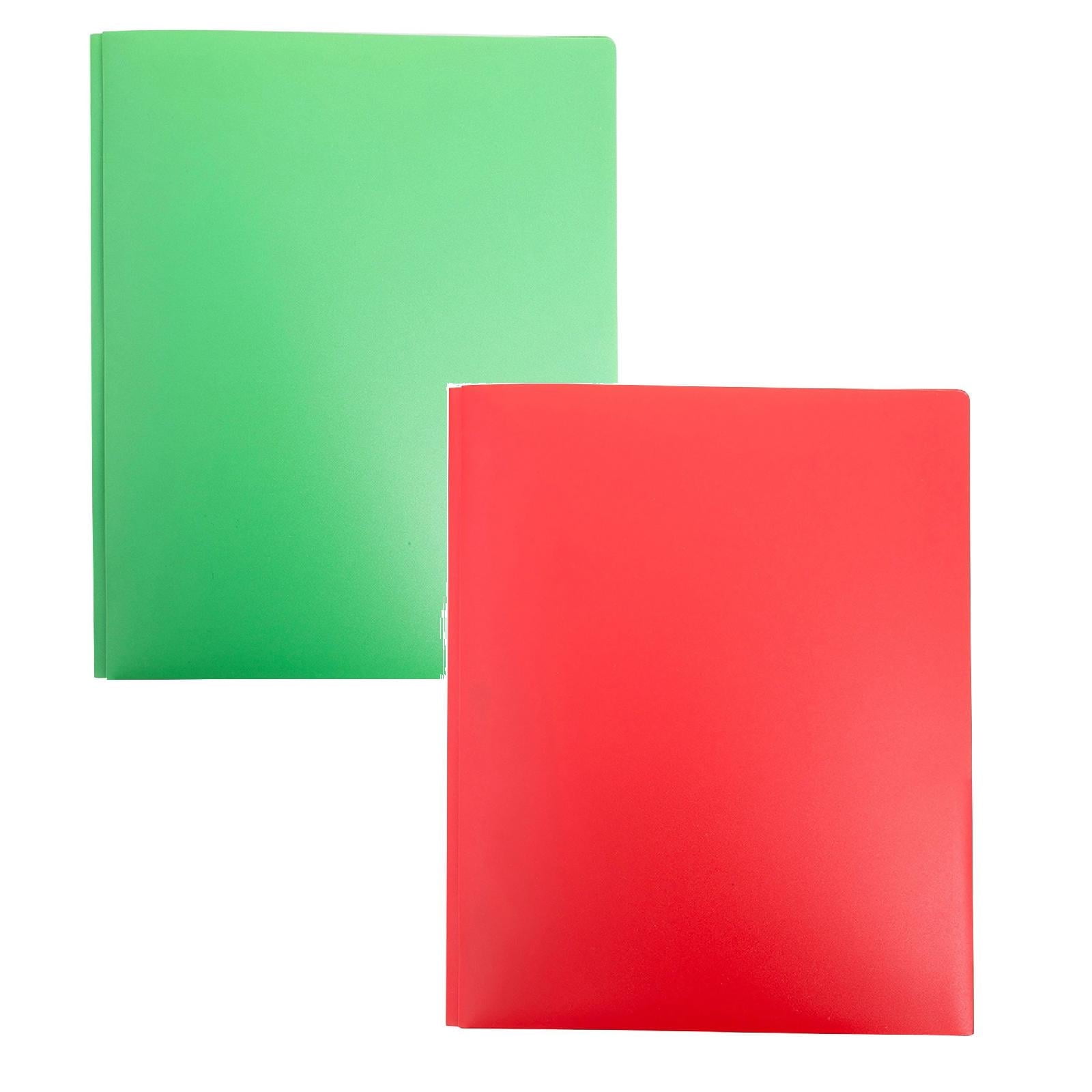 Alialene 2 Pack Multicolor Plastic Folders with Pockets and Prongs, 2 ...