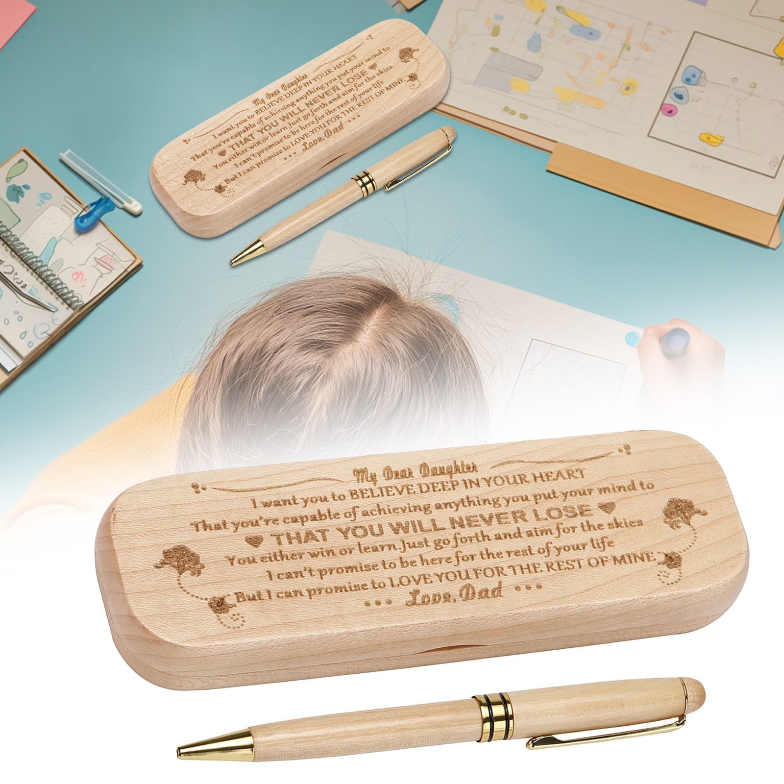 Alialene Engraved Custom Pen Set for Men Women, Personalized Ballpoint ...