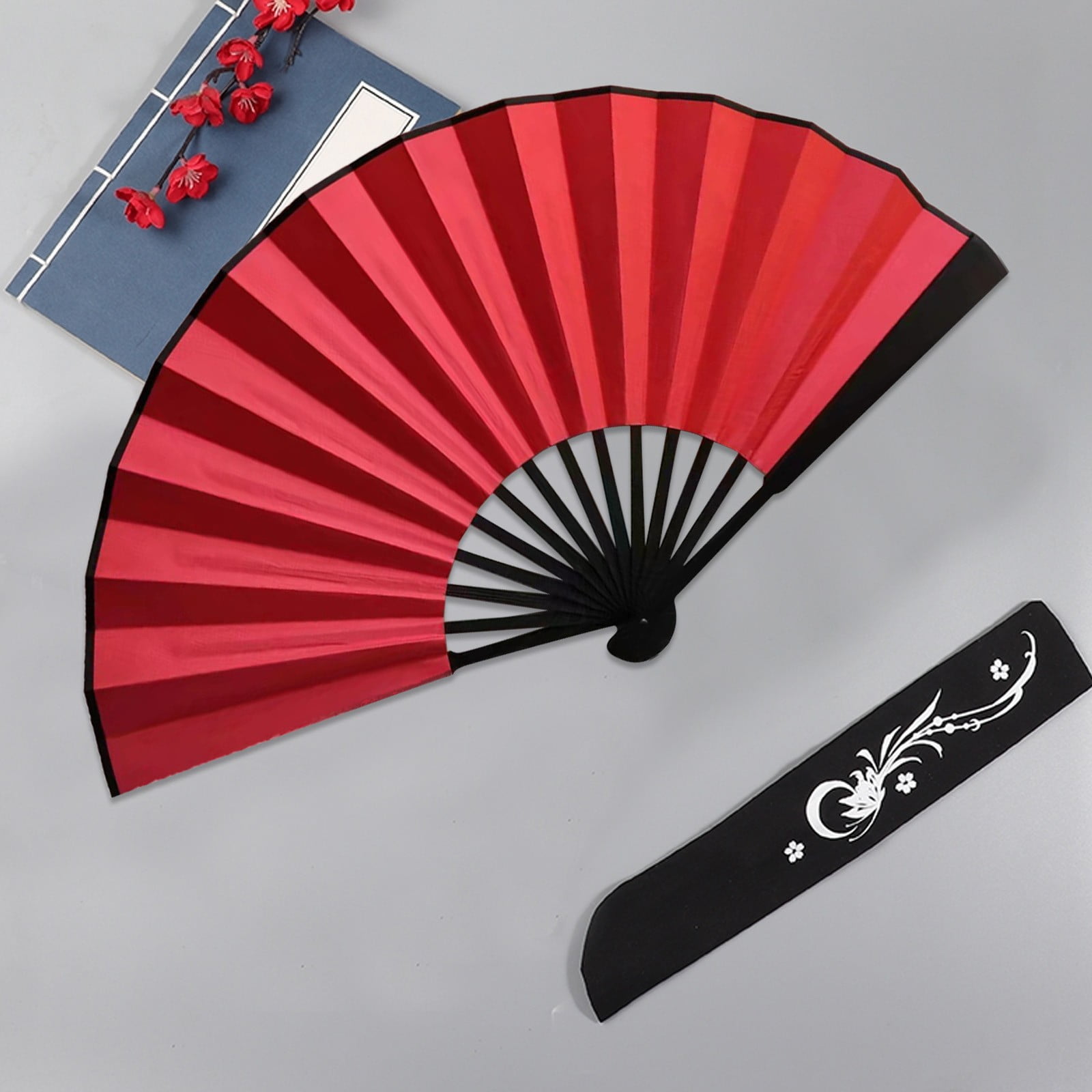 Alialene Where Them Fans at Traditional Red Bone Folding Fan Premium ...
