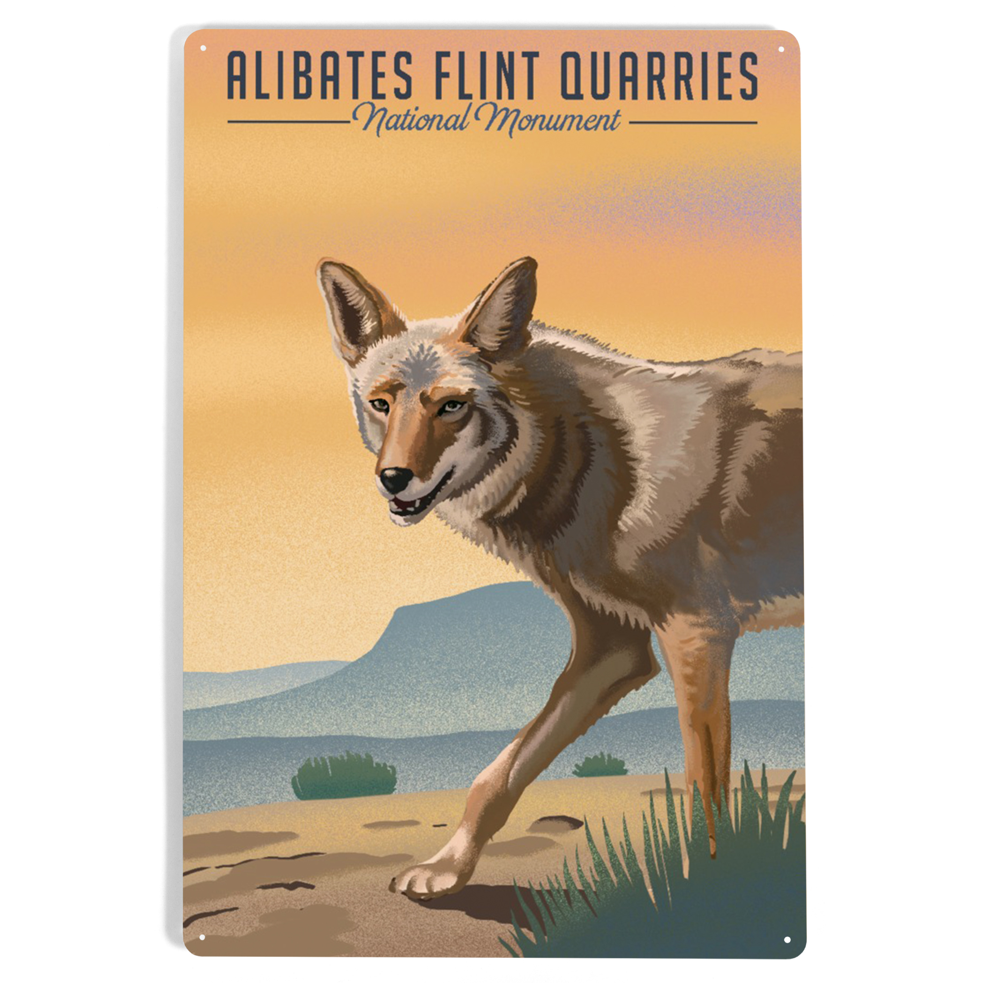 Alibates Flint Quarries National Monument, Texas, Coyote Litho (12x18 ...