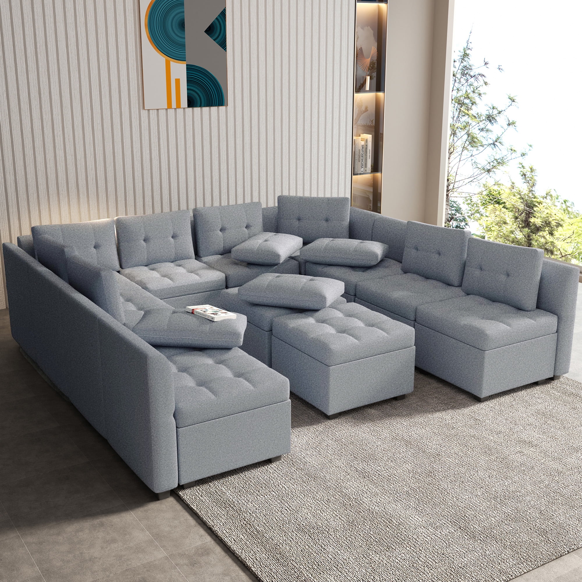 Alicacho Sectional Couches for Living Room, U Shaped Modular Sofa Couch ...