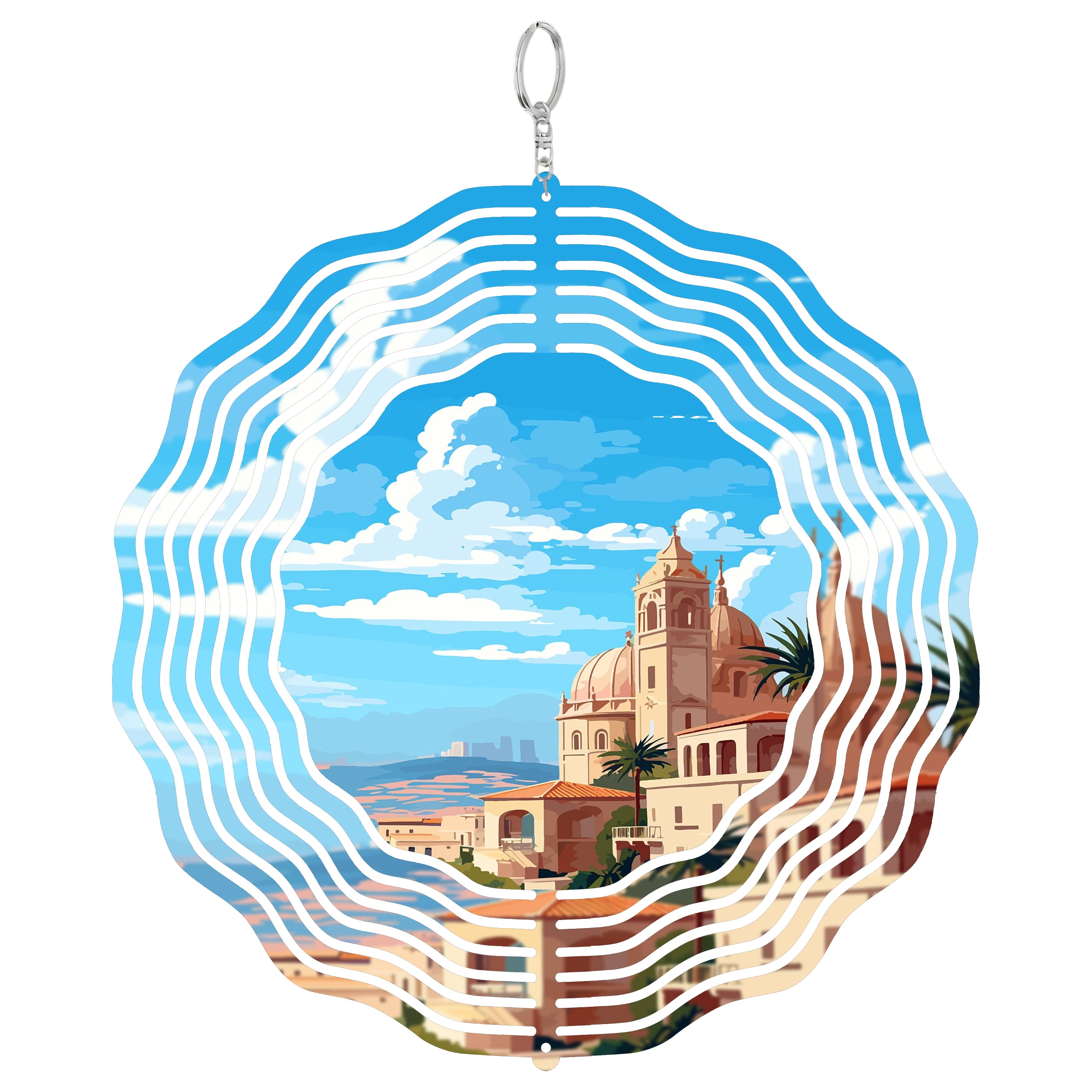 Alicante Spain Costa Blanca 3D Wind Spinner Metal Kinetic Hanging Decor ...