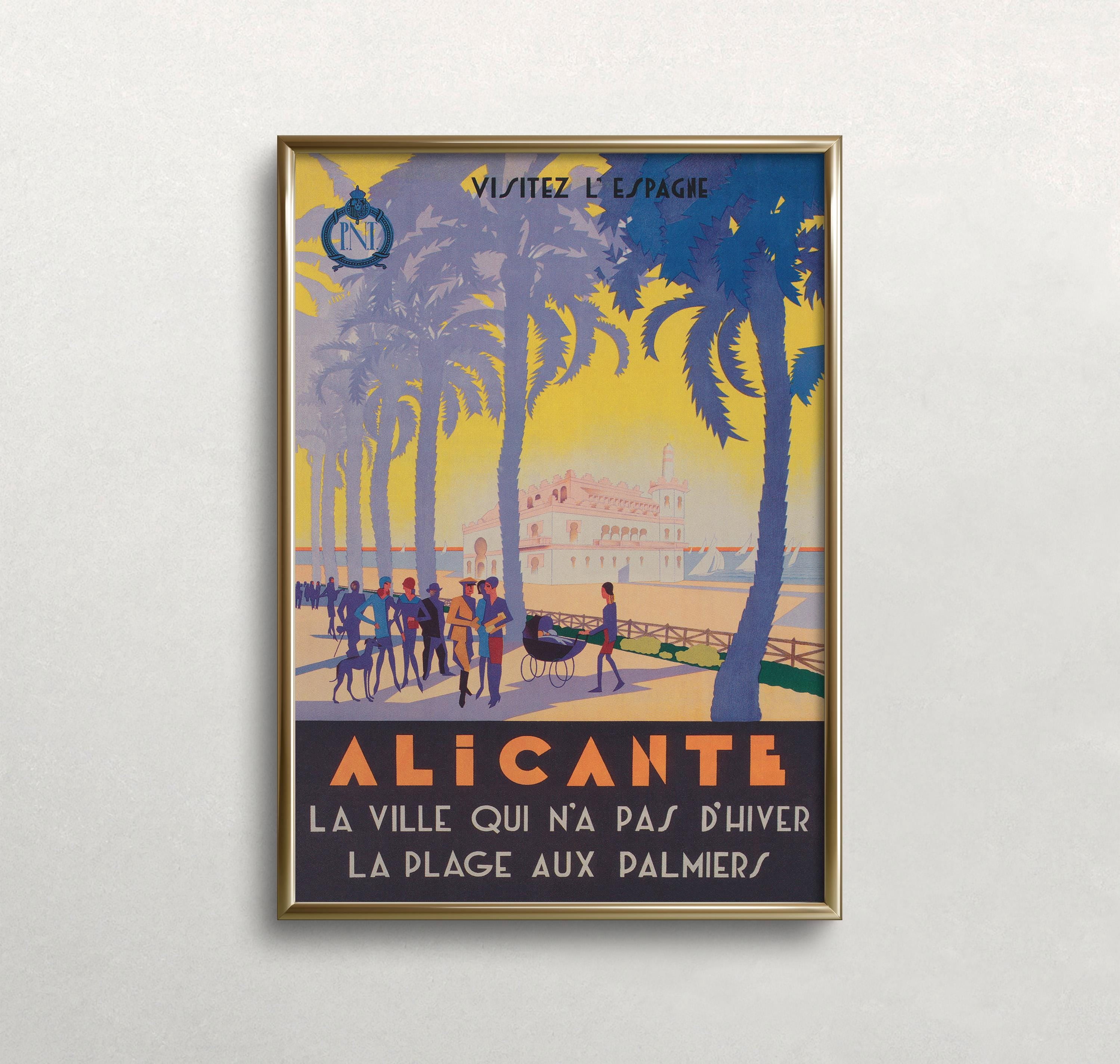Alicante Spain Vintage Travel Poster, Muted Colors , Poster Print Only ...