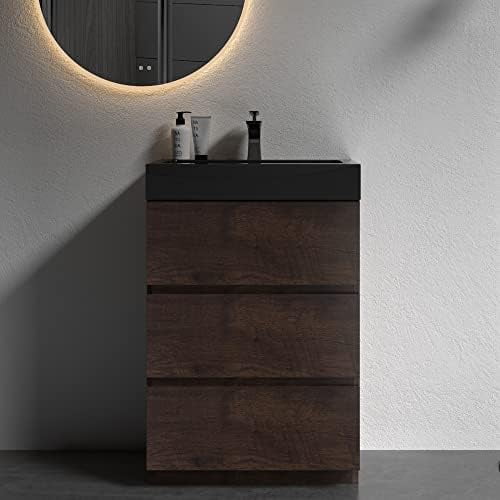 Alice 24 Inch Bathroom Vanity with Sink with Overflow, Large Storage ...