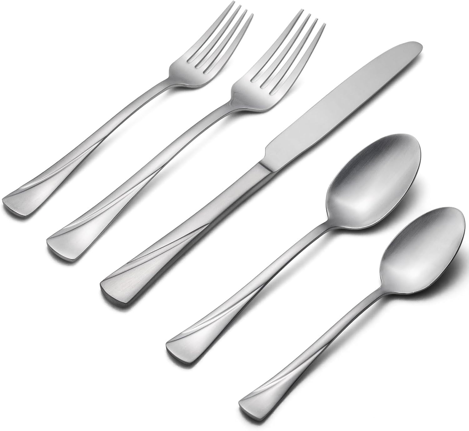 Alice 40-Piece Silverware Set Stainless Steel Flatware Set,Service for ...