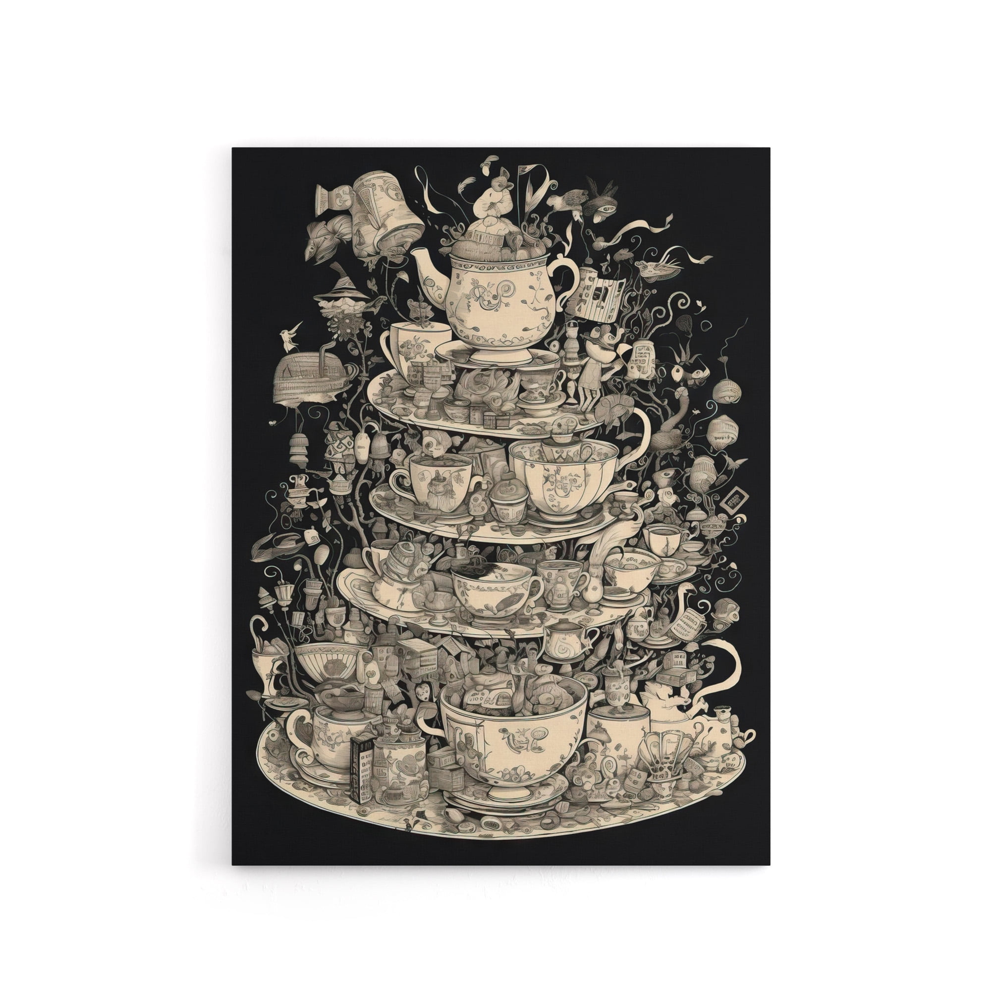 Alice Adventures In Wonderland Tea Party Canvas Wall Art Print 12X16 ...