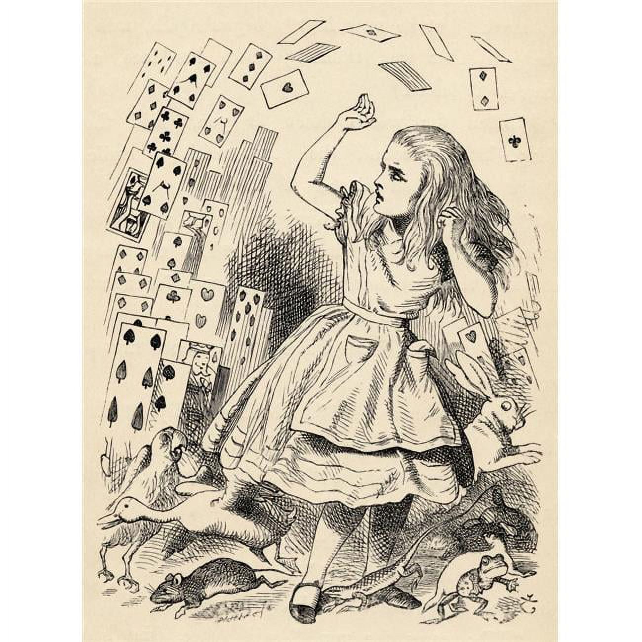 Alice And The Pack Of Cards Illustration By John Tenniel From The Book ...