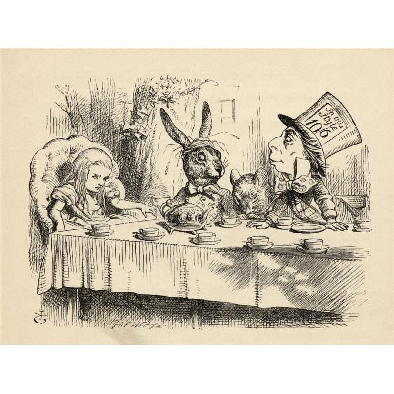 Alice At The Mad Hatters Tea Party Illustration By John Tenniel From ...