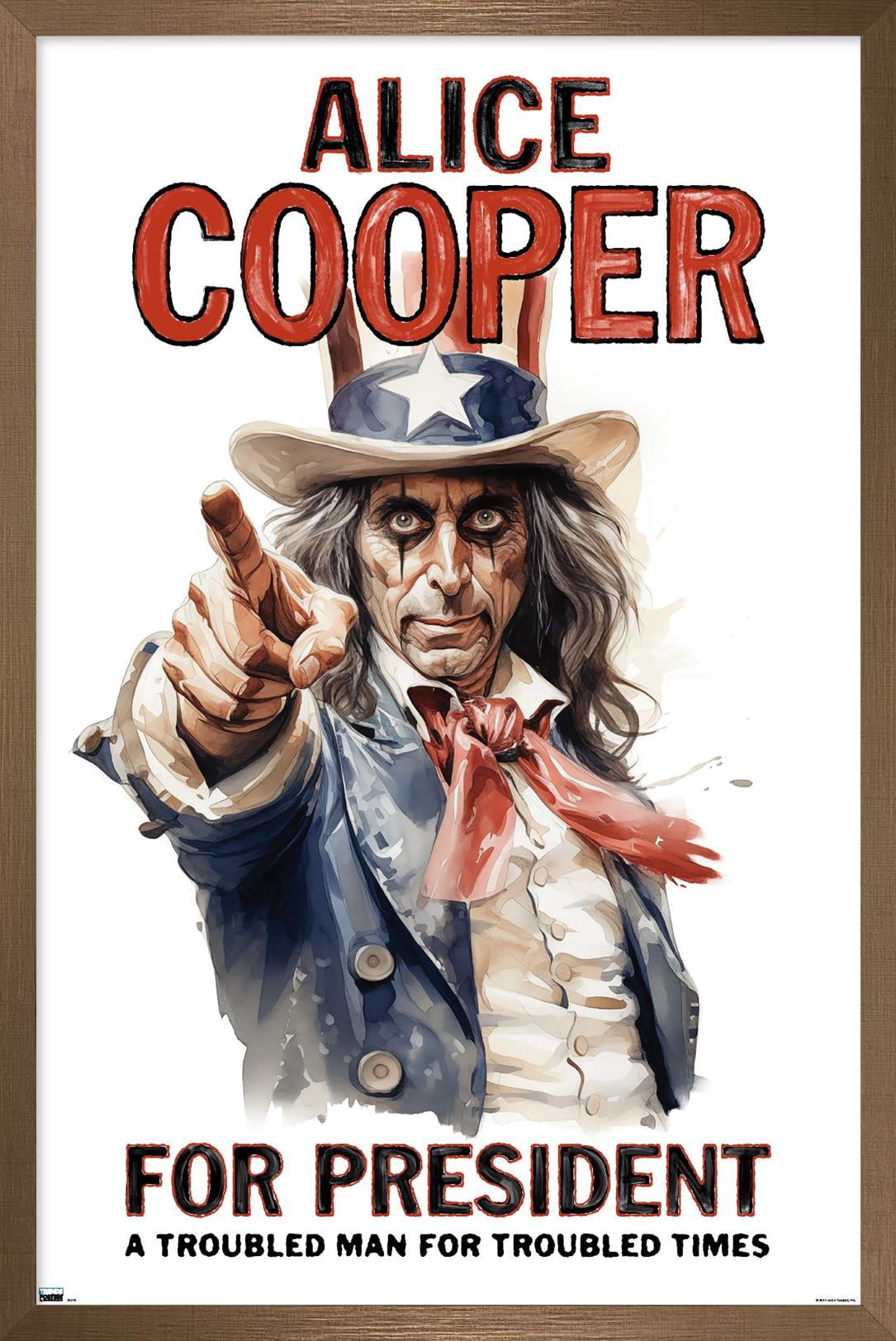 Alice Cooper - For President Wall Poster, 22.375" x 34" Framed ...