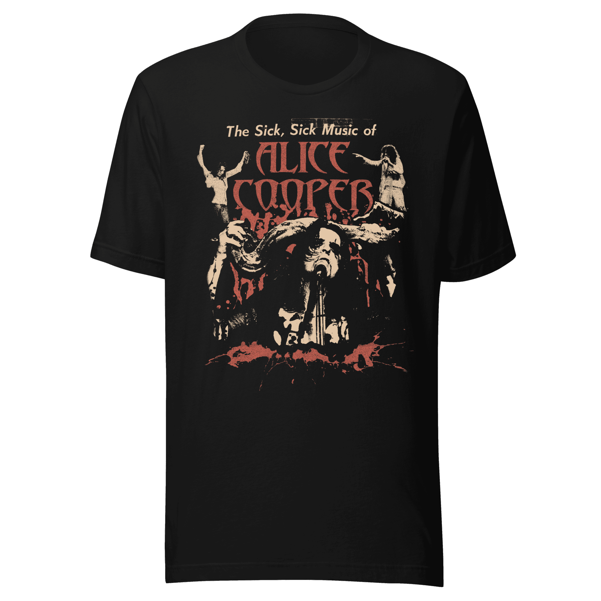Alice Cooper - Sick Sick Jumbo Print T-Shirt,Black Color,Size XL ...