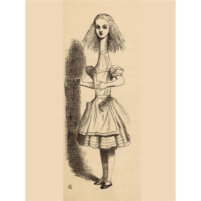 Alice Grows Taller Illustration by John Tenniel From The Book Alicess ...
