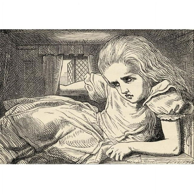 Alice Grows Too Tall for The Room Illustration by John Tenniel From The ...