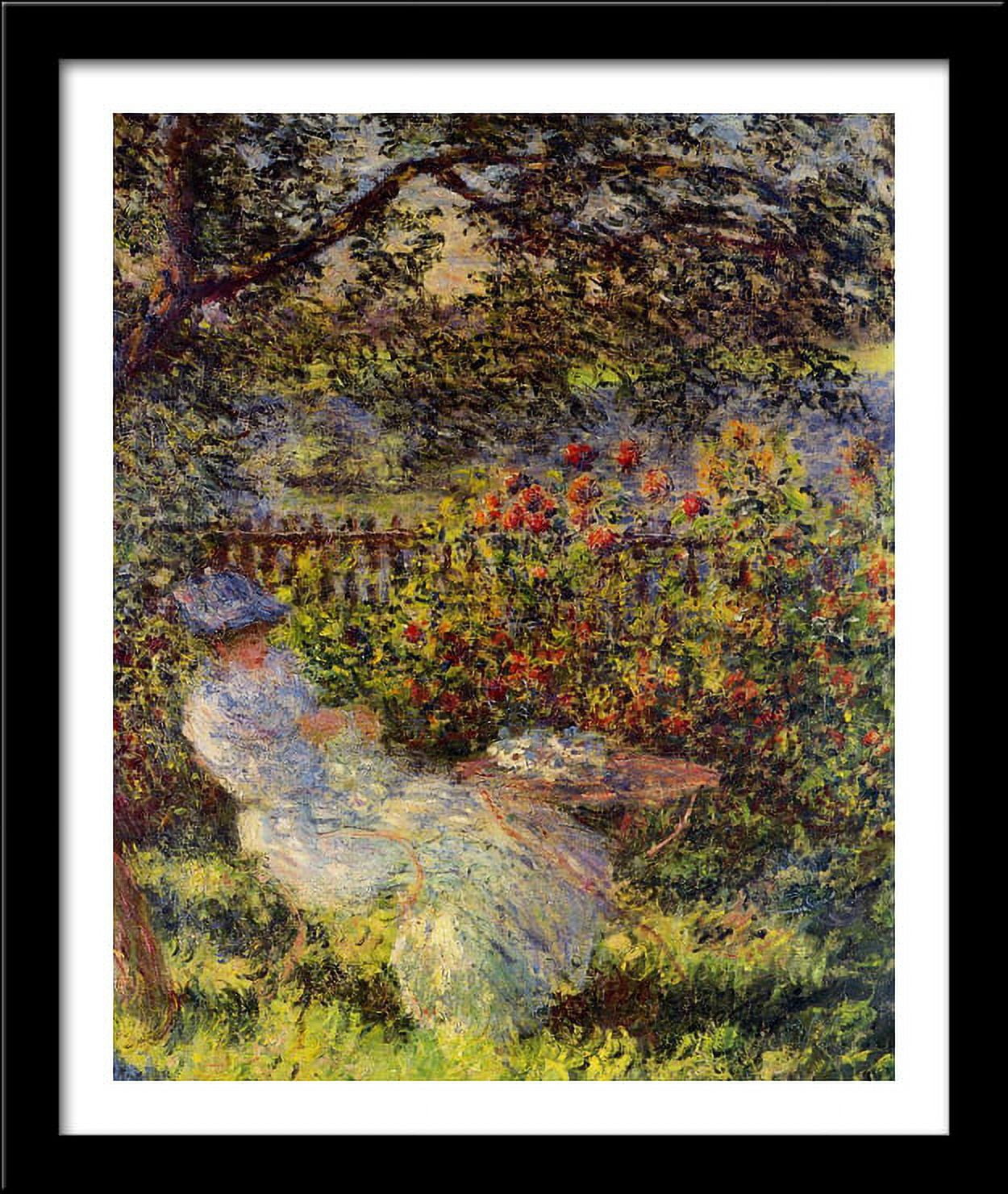 Alice Hoschede in the Garden 28x34 Large Black Wood Framed Print Art by ...