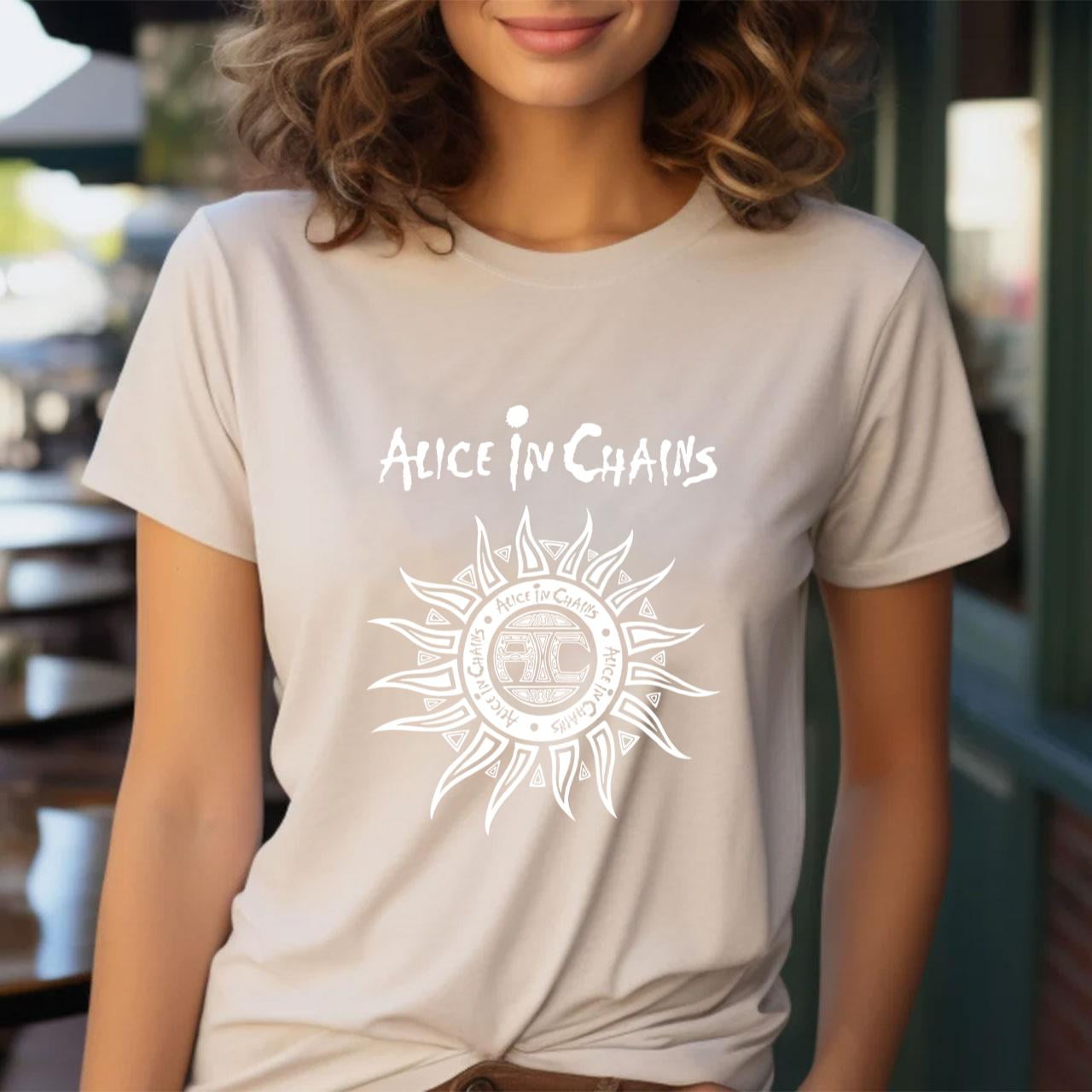 Alice In Chain Sun Logo Black White Unisex Tee Classic T-shirt ...
