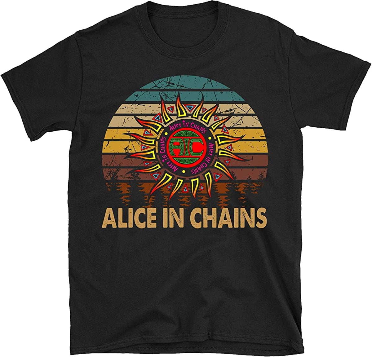 Alice In Chains Band Logo T-shirt Black Unisex Tee All Sizes S to 5Xl X179 - Walmart.com