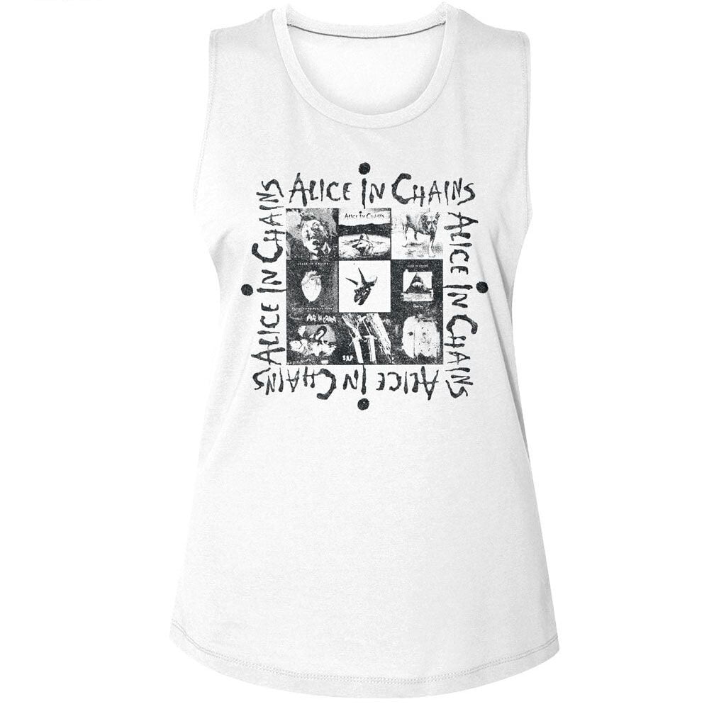Alice In Chains Multi Album Art White Women's Muscle Tank T-Shirt ...