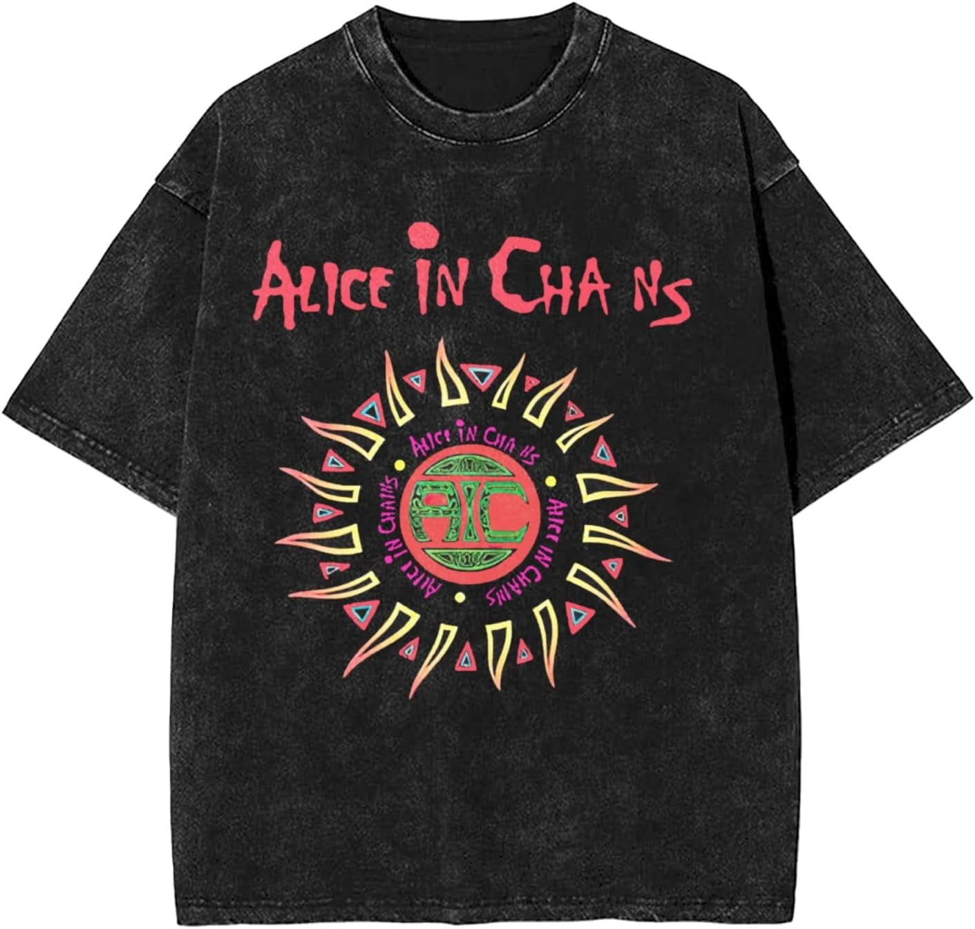 Alice In Music Chains T-Shirt Music Graphic Vintage Shirts Men Cotton ...