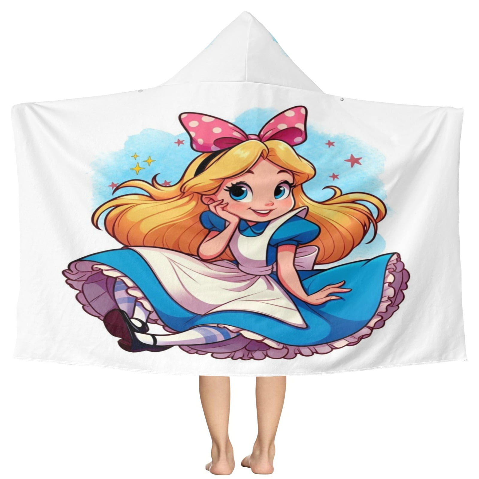 Alice In The Wonderland Bakery Pattern Beach Poncho - Microfiber - Towel - Kids Lightweight And ...