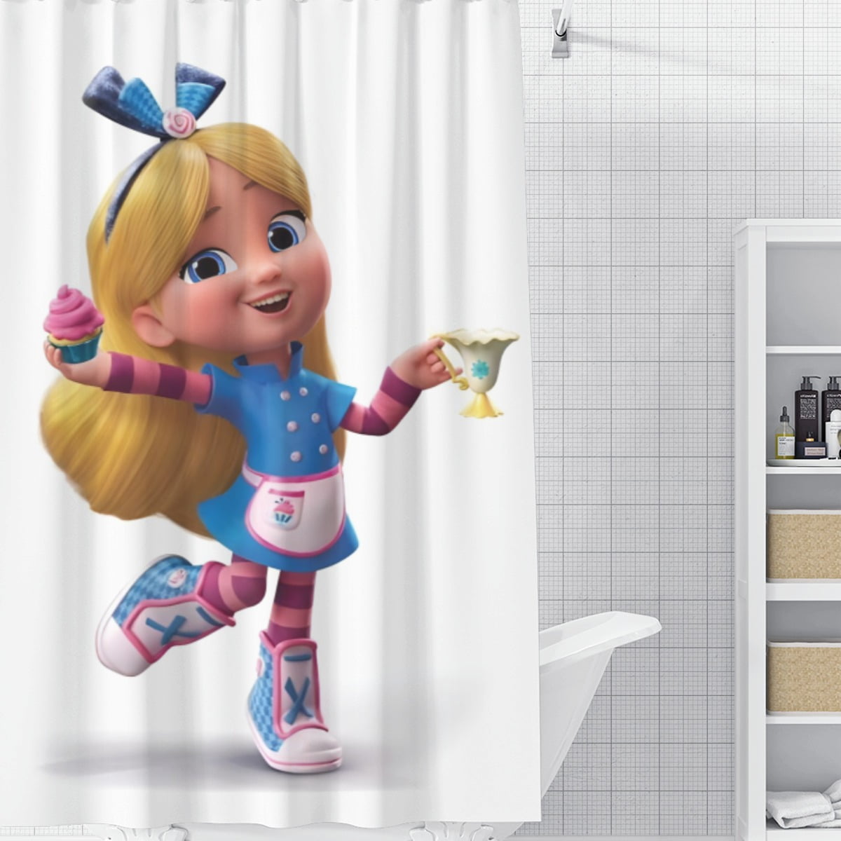 Alice In The Wonderland Bakery Shower Curtain 35*70.8 Inches Waterproof ...