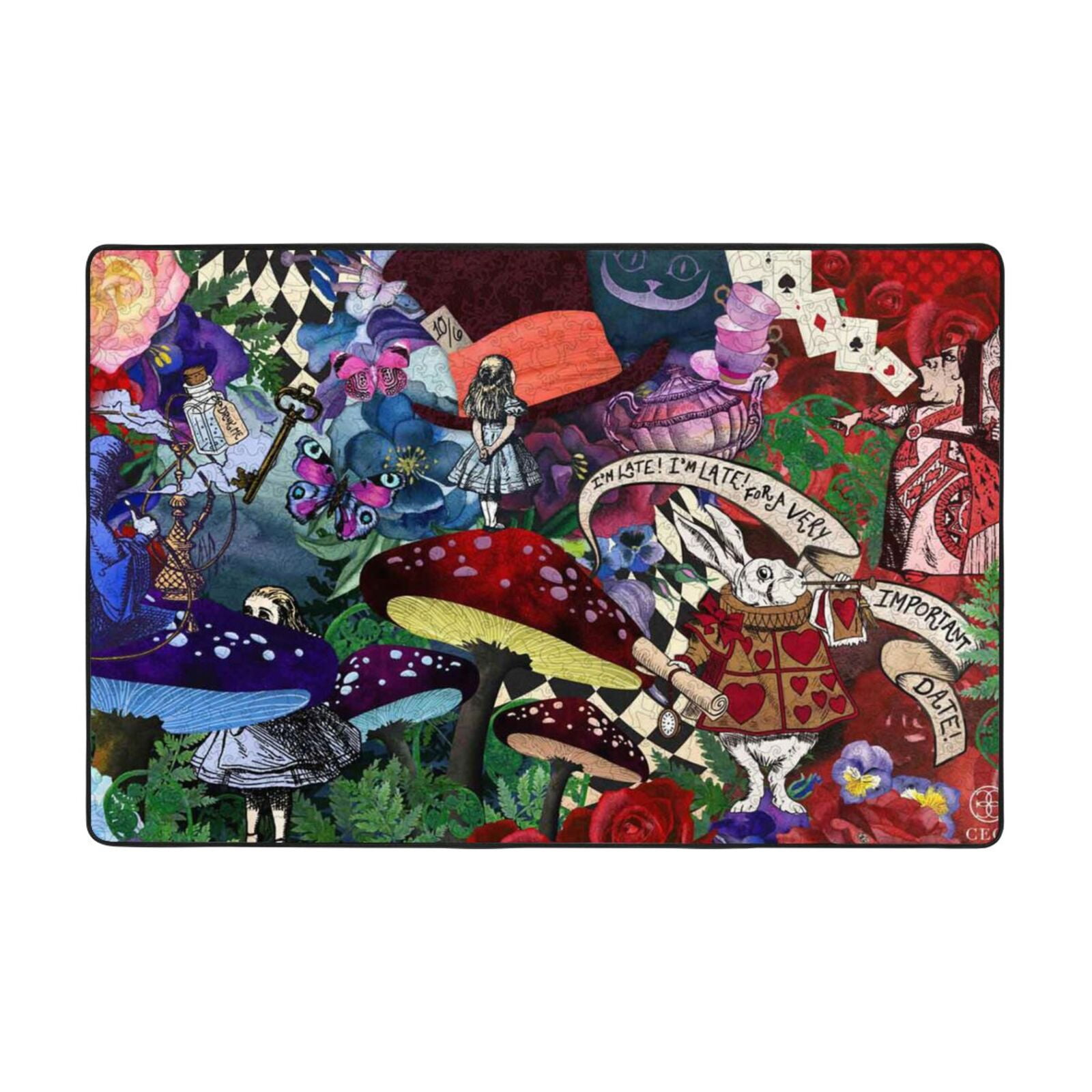 Alice in Wonden-Lan Area Rug Cartoon Rugs Non-Slip Soft Carpet Soft ...