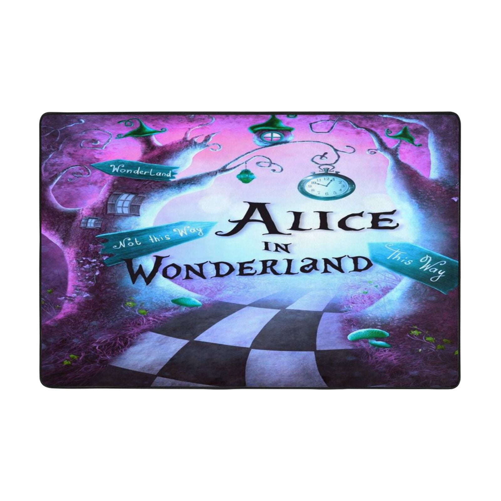 Alice in Wonden-Lan Area Rug Cartoon Rugs Non-Slip Soft Carpet Soft ...