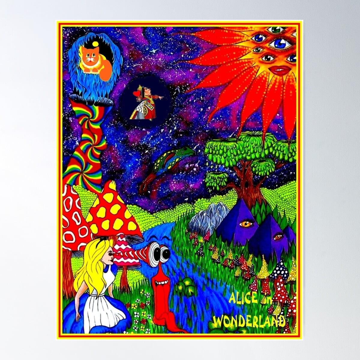 Alice In Wonderland : Abstract Psychedelic Fantasy Print Poster Wall ...
