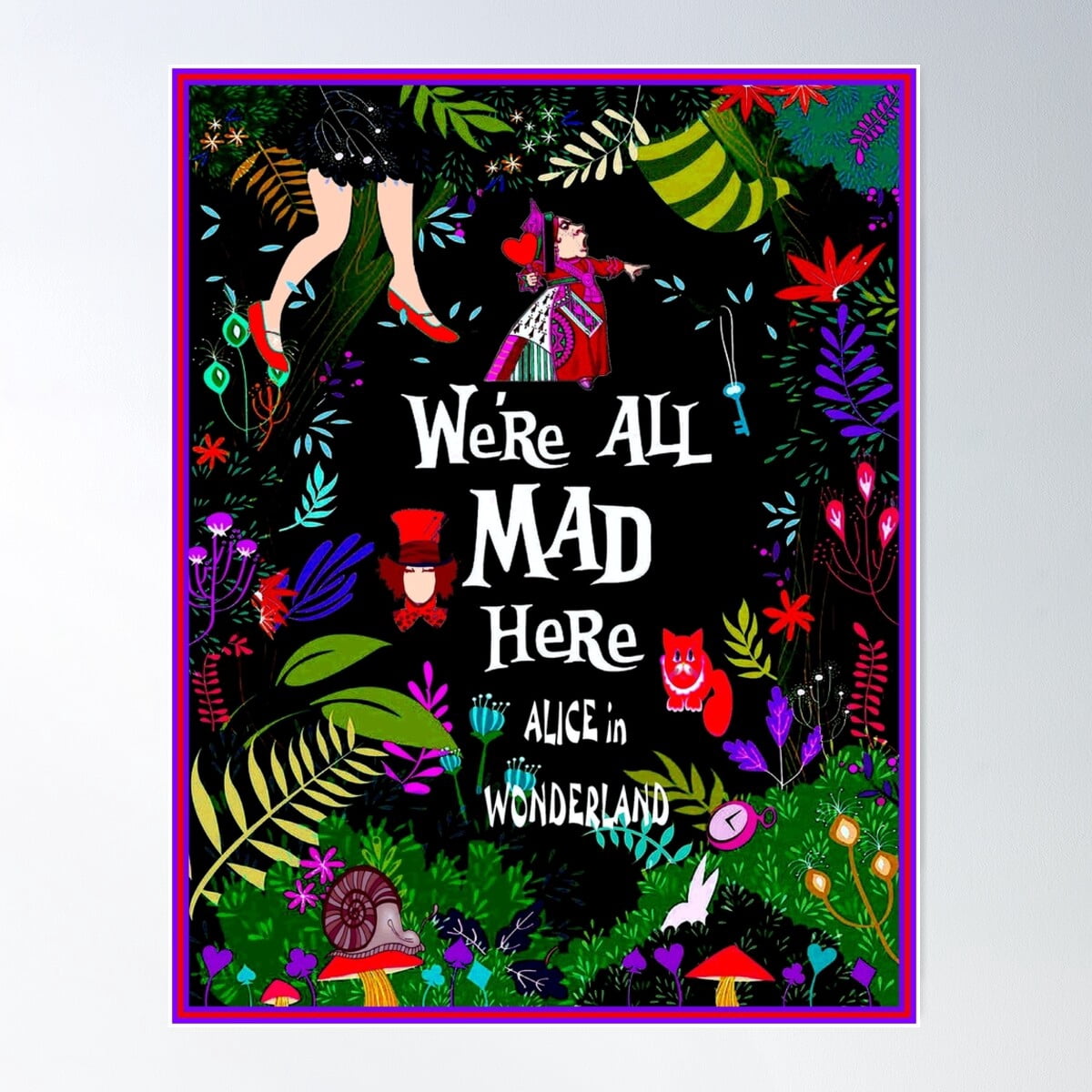 Alice In Wonderland : Abstract Psychedelic Mad Fantasy Print Poster ...