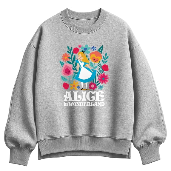 Alice In Wonderland - Alice Flowers - Women's Oversized Fleece Crew ...