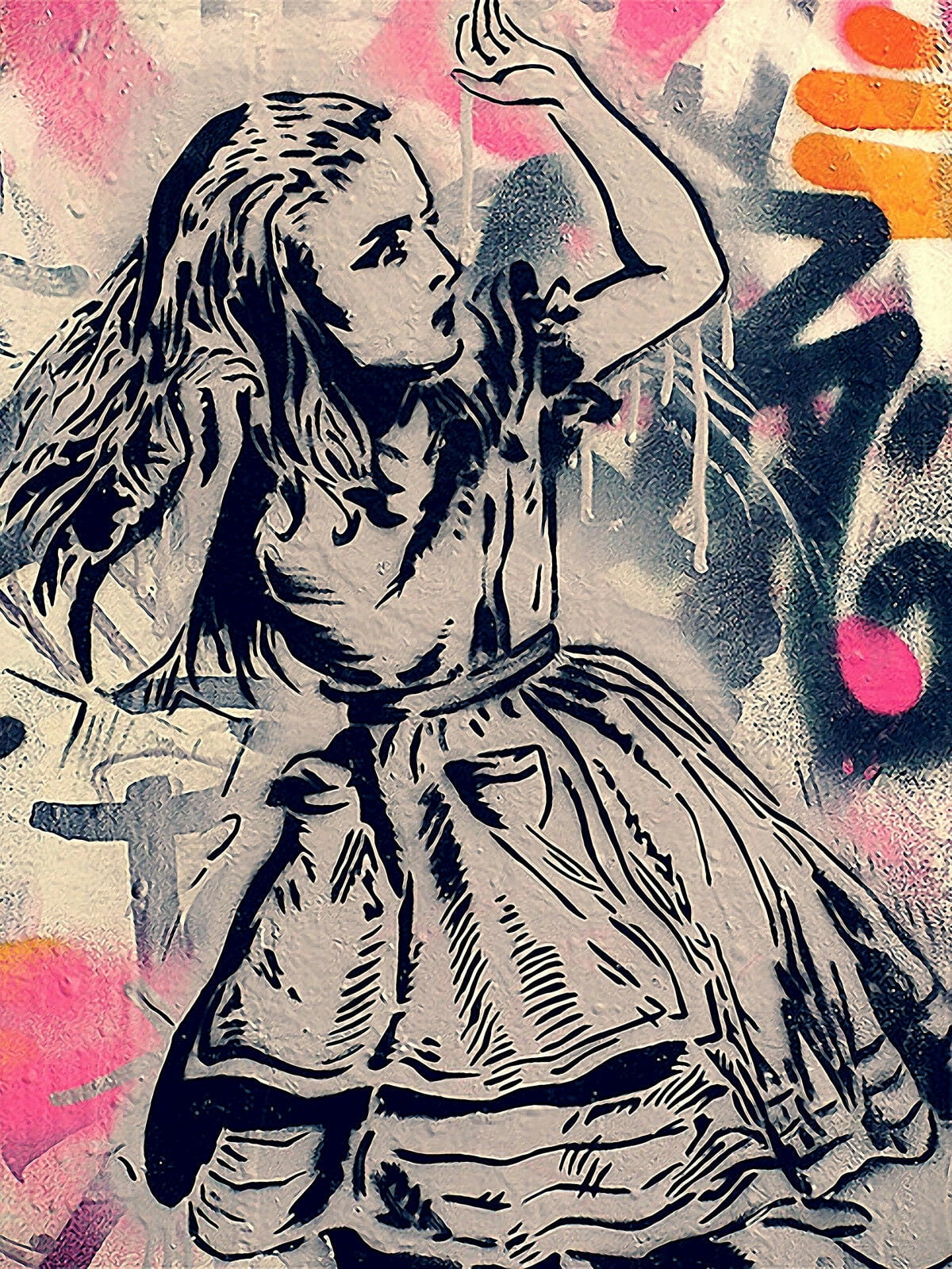 Alice In Wonderland Graffiti V CANVAS or PRINT WALL ART - Walmart.com